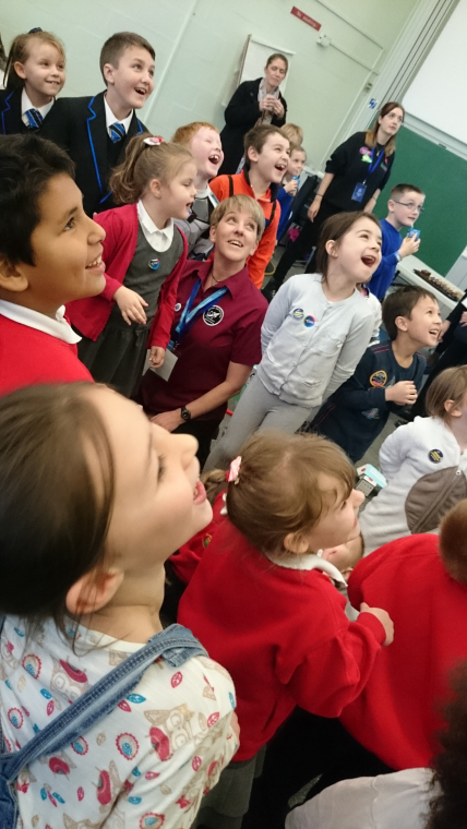 Children laughing in a classroom