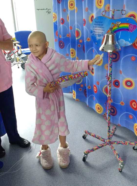 Ringing the hospital bell to celebrate the end of chemotherapy cancer ...