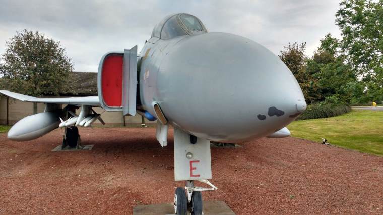 RAF Boulmer’s gate guardian aeroplane, a Lightning, Northumberland, UK