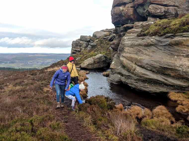A pool under crags in the Simonside Hills, Northumberland, UK